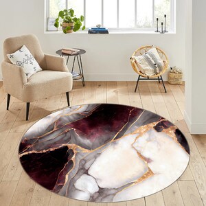 Marble Rug, Marble Round Rug, Modern Round Rug, Marble Design Rug, for ...