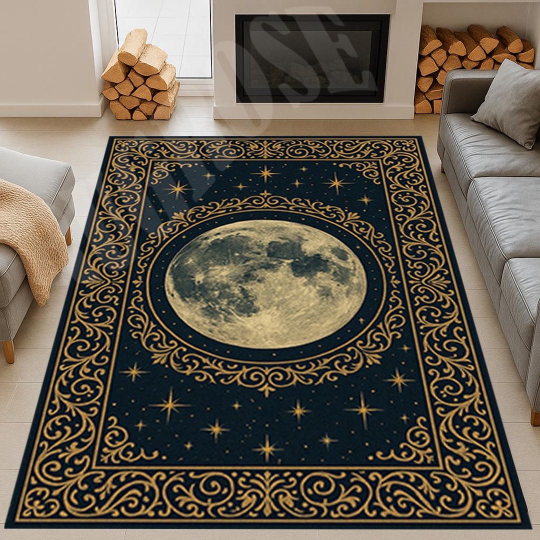 Celestial Moon Area Rug, Modern Living Room Carpet - Etsy