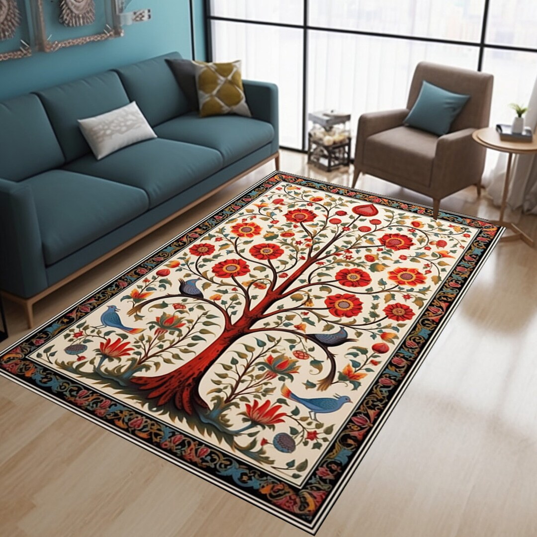 Colorful Tree Rug, Tree Pattern Rug, Tree of Life,tree of Life Rug ...