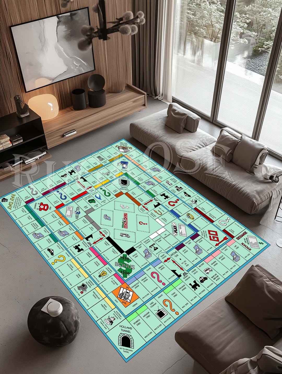 Monopoly Game Rug, Non-slip Cotton Base, Kids Playing Rug (15.7x23.6 ...