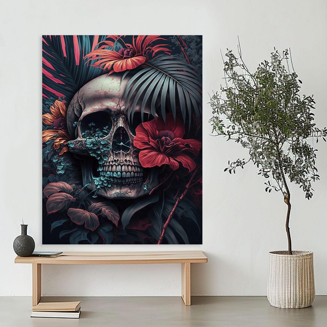 Skull Themed Canvas, Skull Canvas, Custom Canvas,decorative Canvas ...