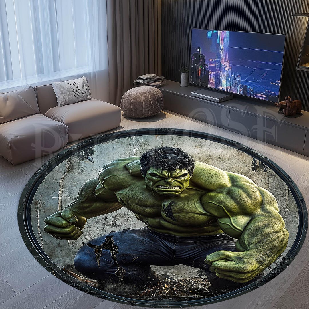 Hulk Rug, Round Hulk Rug,super Hero Rug, Green Giant Rug, for Living ...