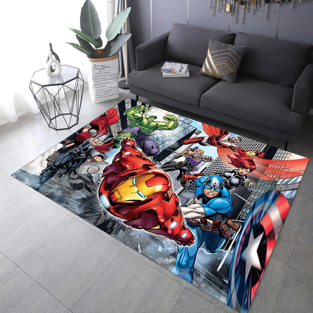 Super Hero Rug,superheroes,hulk Rug,spiderman Rug,ironman Rug,kids Room ...