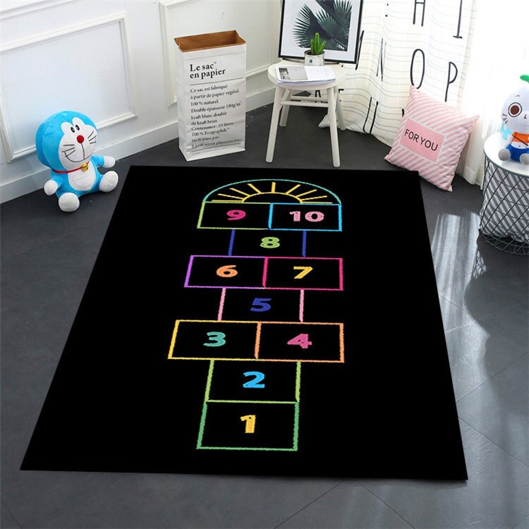 Hopscotch Activity Rug, Kids Room Rug, Hopscotch Play Rug,soft Play Mat ...