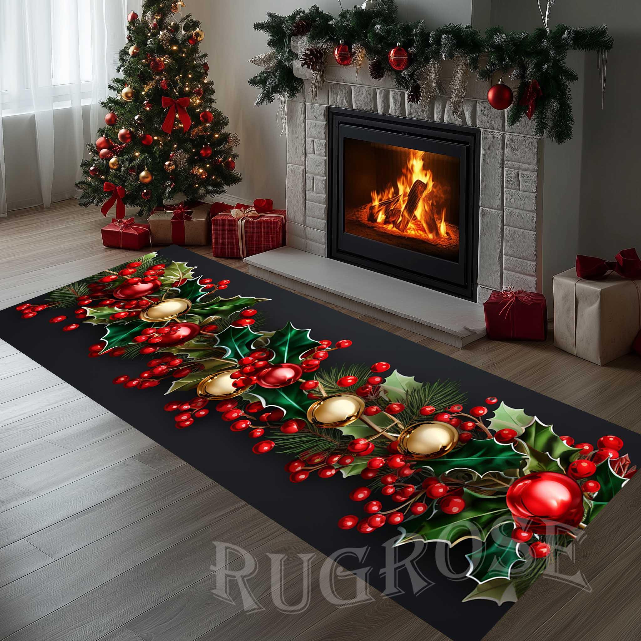 Christmas Runner Rug, Non-slip Cotton Base, Holiday Home Decor - Etsy