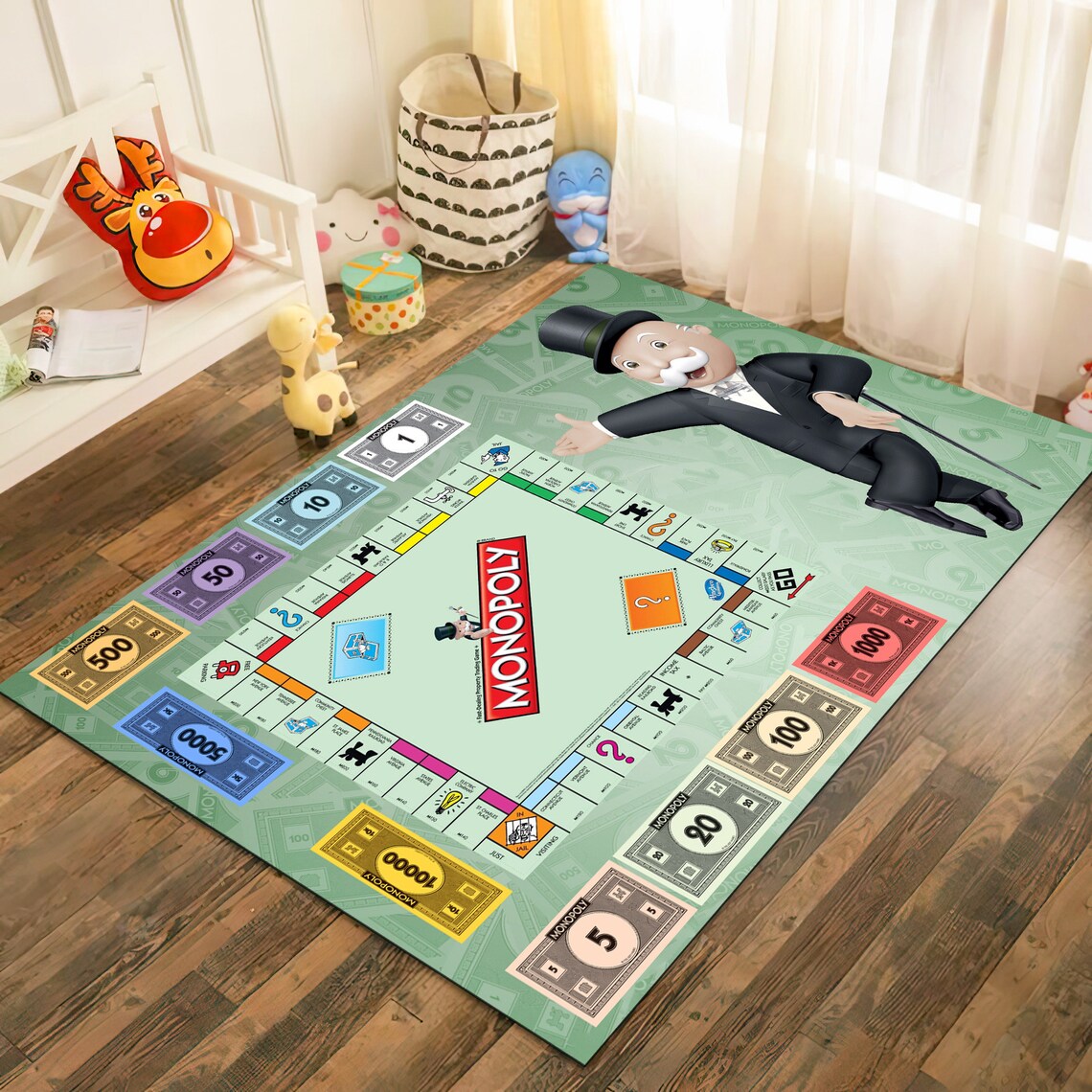 Monopoly Rug Monopoly Entertainment Rug Game Rug Board - Etsy