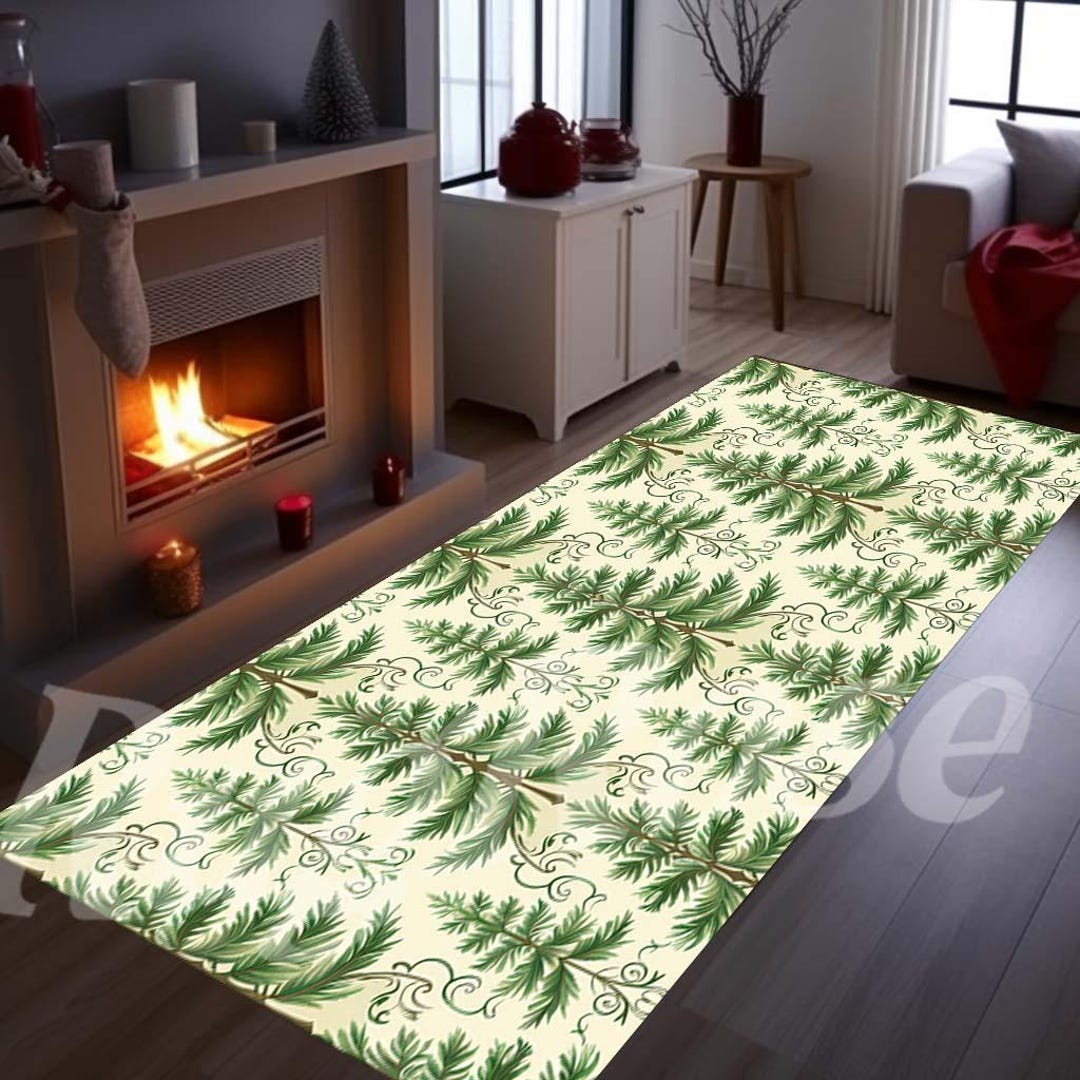 Christmas Runner Rug, Christmas Tree Rug, Christmas Area Rug, Christmas ...