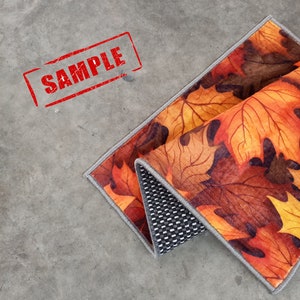Fall Rug, Autumn Rug, Leaf Pattern Rug, Decor Leaves Rug, Living Room ...