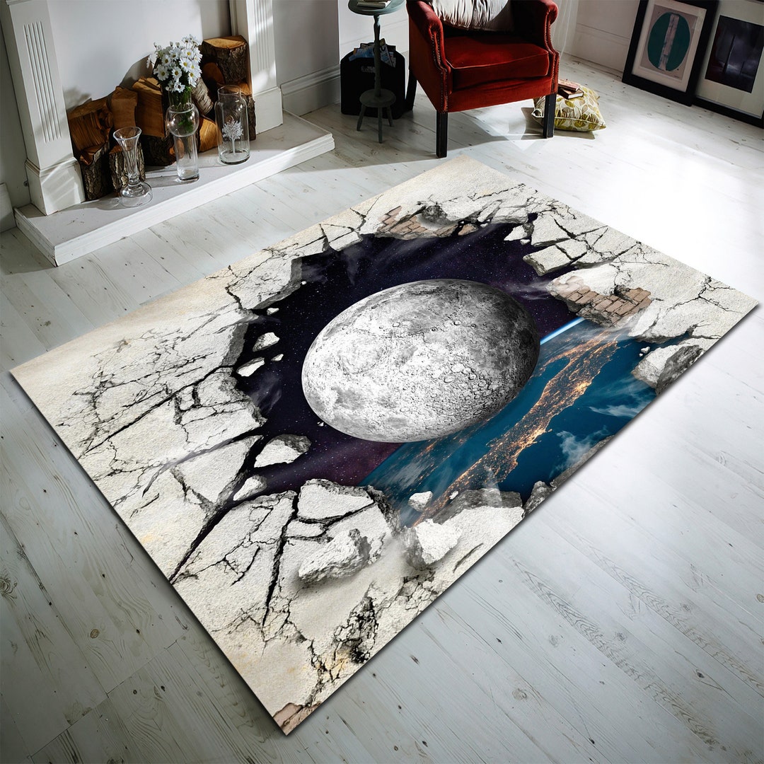 Moon Rug Full Moon Carpet Moonlight Landscape Full Moon - Etsy