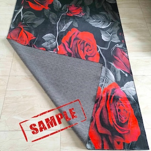 Red Roses, Red Rose Rug, Rose Themed Rug,valentines Day,red Floral Rugs ...