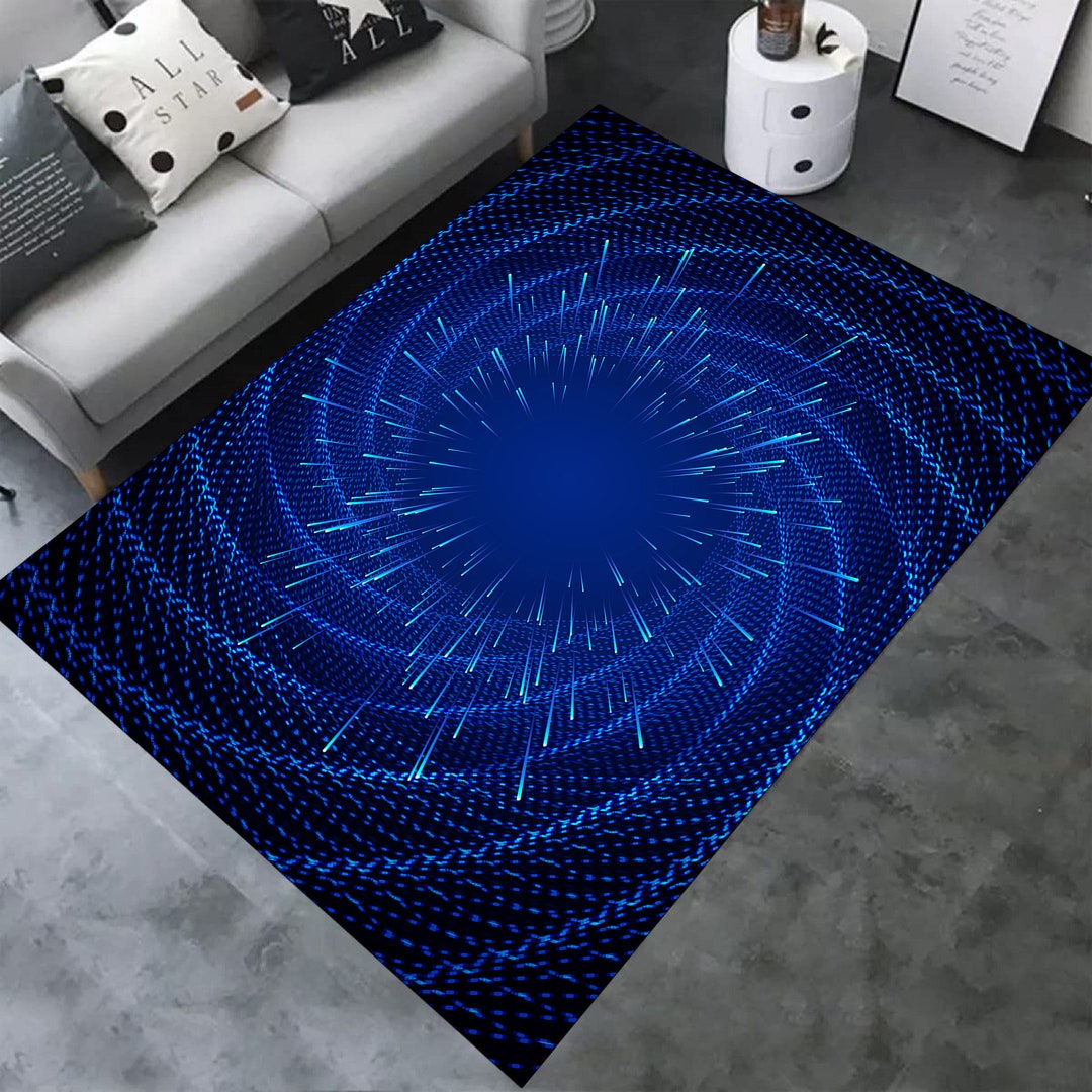 Blue Vortex Rug, 3D Vortex Rug, Illusion Rug, Optical Illusion,vortex ...