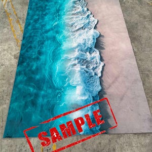 Beach Wave Rug, Nautical Ocean Decor, Non-slip Cotton Base - Etsy