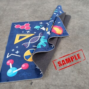 Science Education Rug, Education Rug, Hand Drawn Science Rug, Kids Room ...