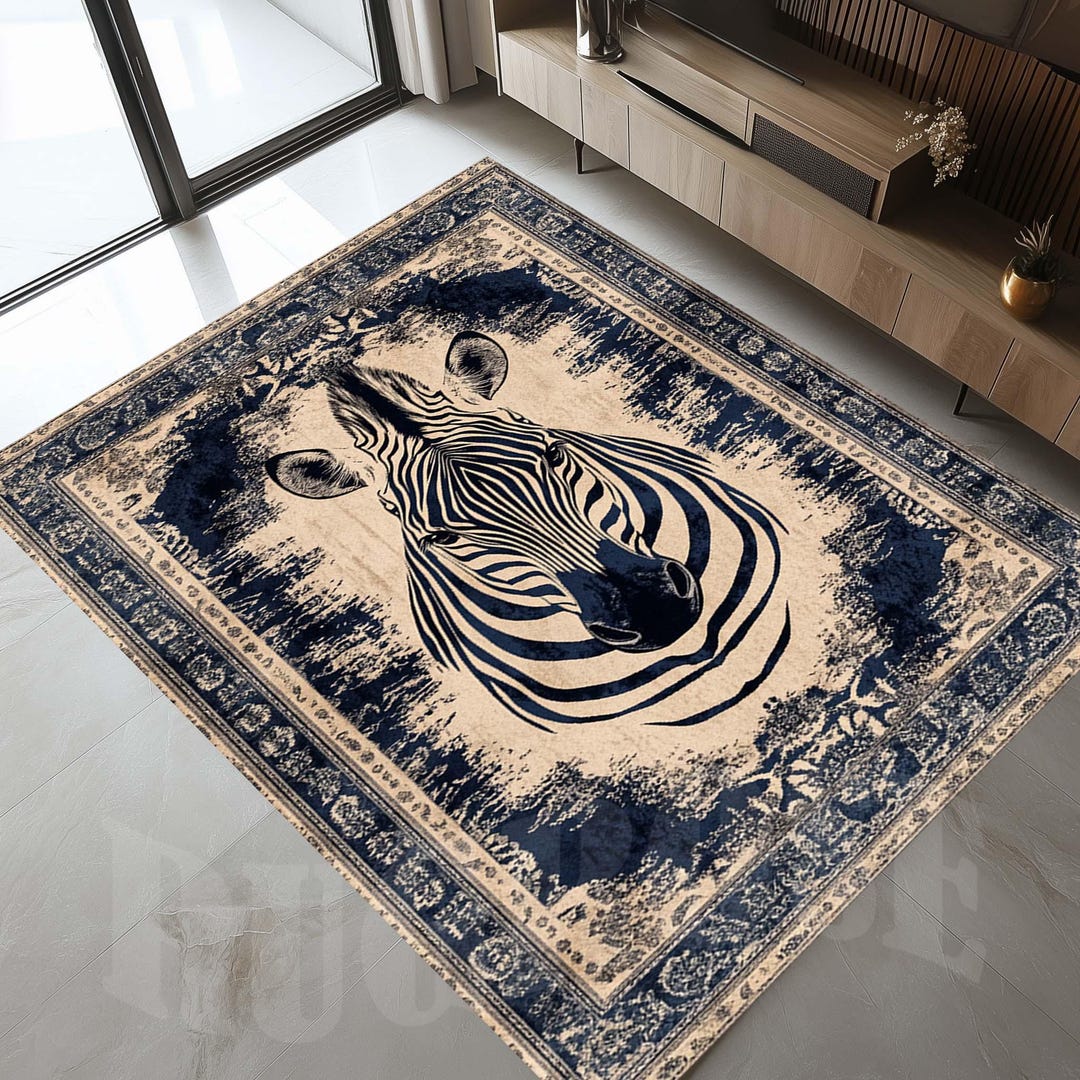 Zebra Rug, Zebra Pattern Rug, Traditional Zebra Rug, Traditional Rug ...