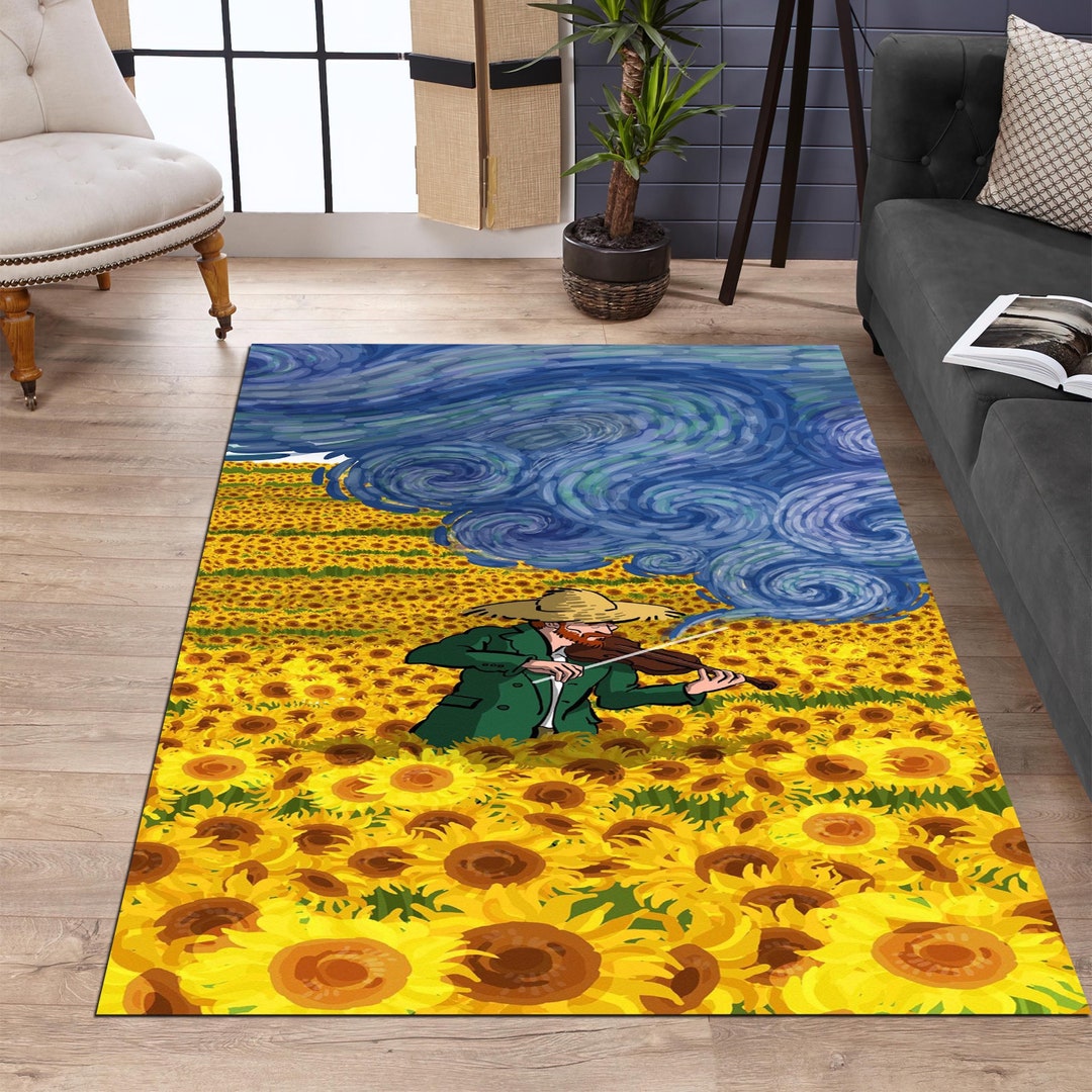Van Gogh Rug, Sunflowers Rug, Famous Paintings,art Rug, for Living Room ...