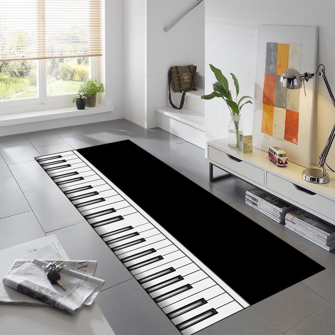 Piano Keys, Piano Rug, Runner Piano Keys Rug, Music Runner Rug, Hallway ...