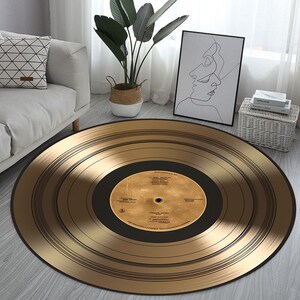 Record, Record Rug, Record Round Rug, Colorful Record Rug, Retro Record ...