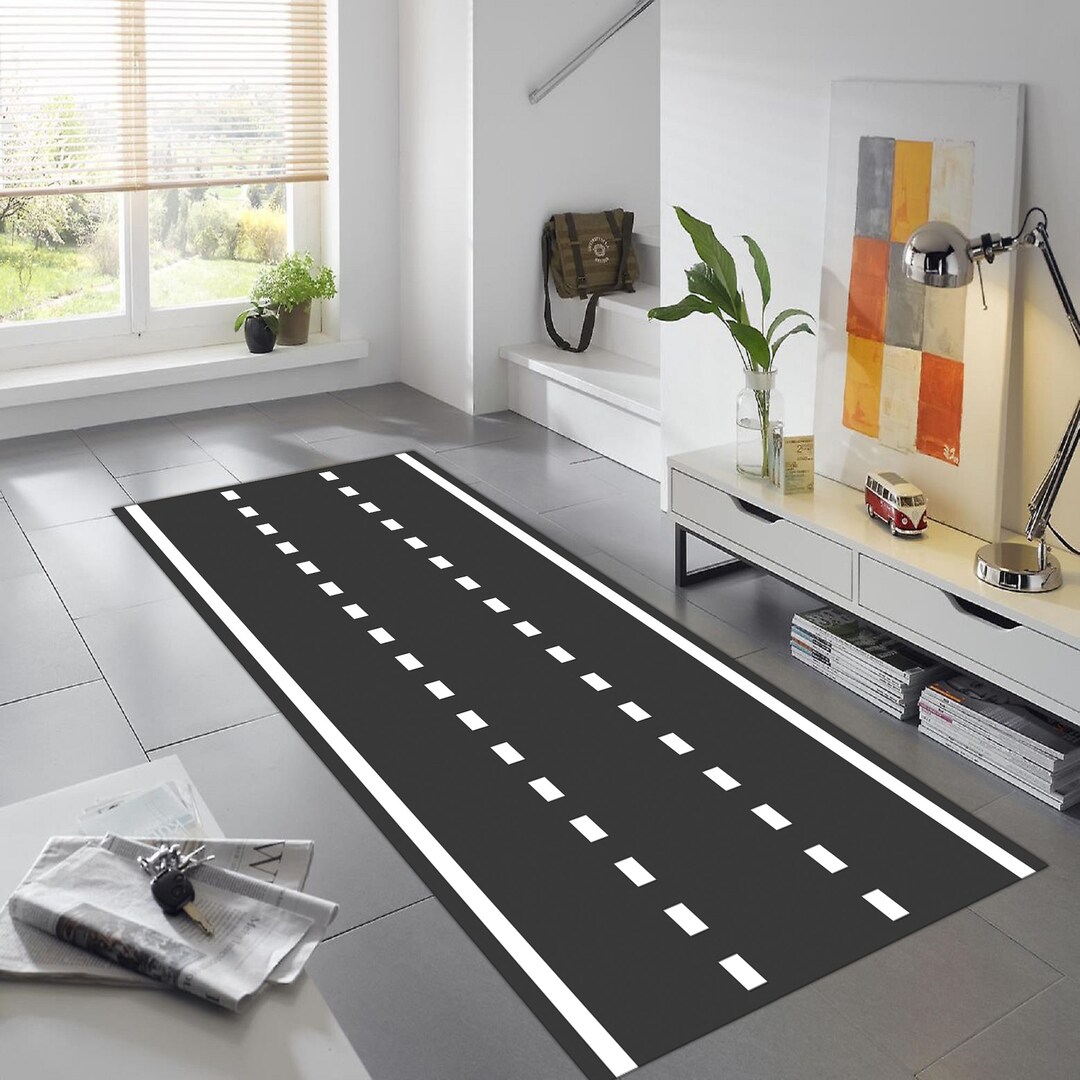 Road Rug, Road Pattern Rug, Race Track, Race Track Rug,hallway Rug,long ...