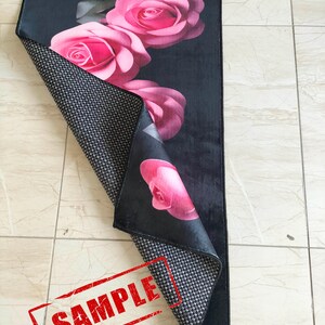 Pink Roses, Pink Roses Rug, Pink Roses Runner Rug, Roses Long Rug ...