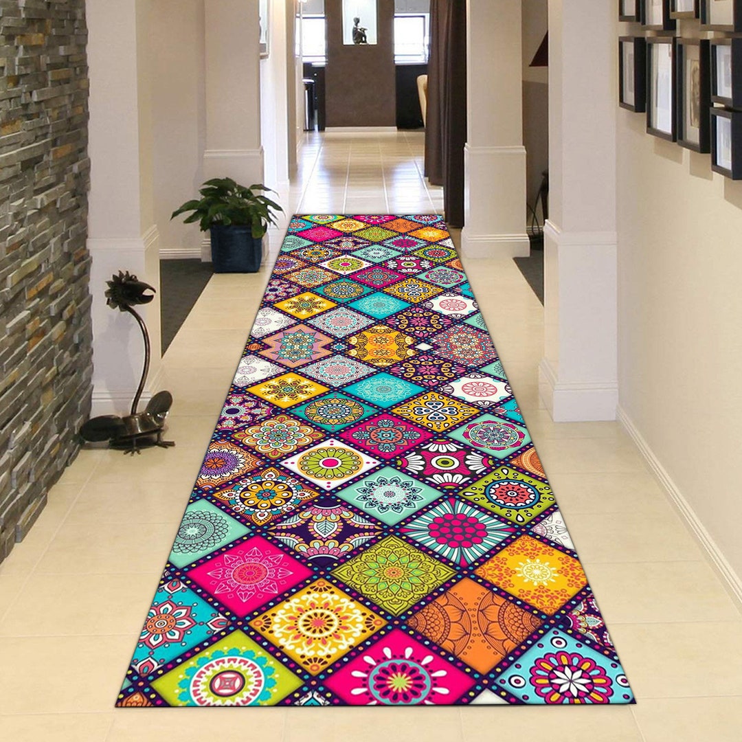 Mandala, Mandala Rug, Mandala Runner Rug, Runner, Hallway Rug, Runner ...