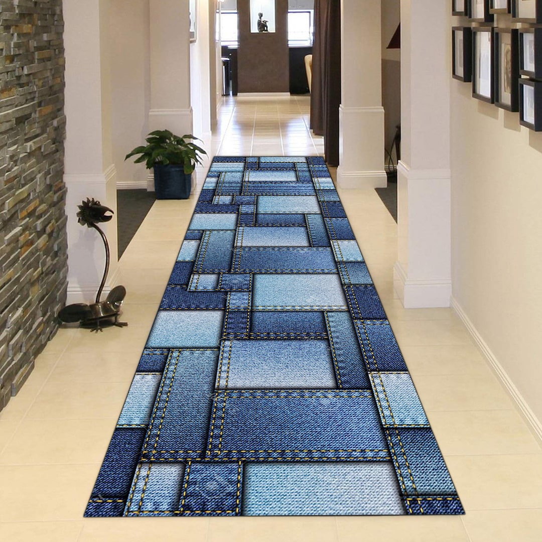 Jean Rug, Jean Runner Rug, Fantastic Runner Rug, Blue Jean Rug,hallway ...