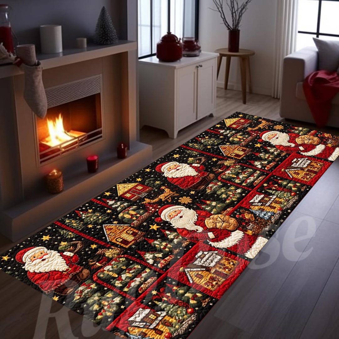 Christmas Runner Rug, Santa Rug,christmas Rug, Christmas Area Rug ...