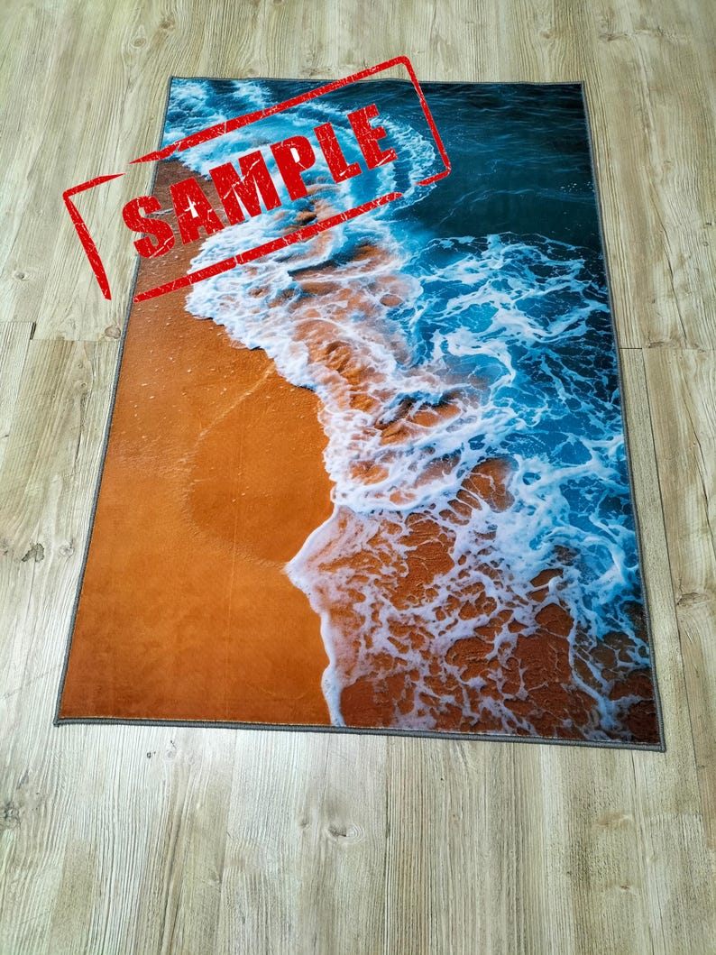 Ocean Waves Beach Rug, Nautical Decor, Summer Sea Rug - Etsy
