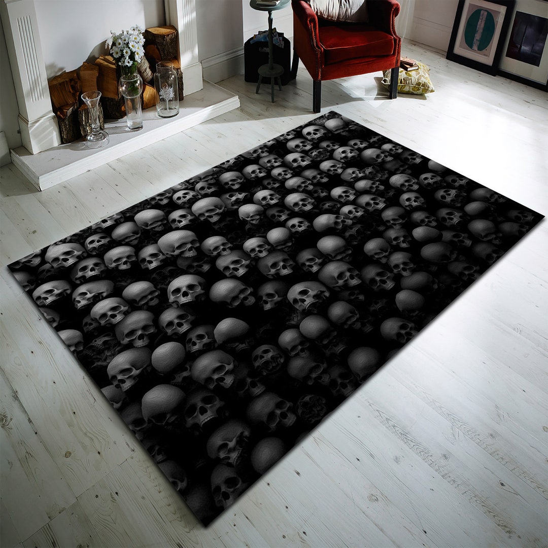 3D Skull Rug, Non-slip Cotton Base, Skull Art Decor - Etsy