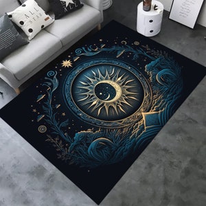 Astrology Rug, Tarot Rug, Bohemian, Starry Night, Tarot Art Decor, Moon ...
