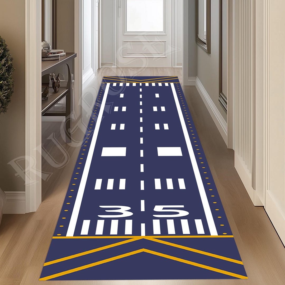 Plane Track Rug, Airport Runway Runner Rug,aircraft Rug,airport Long ...