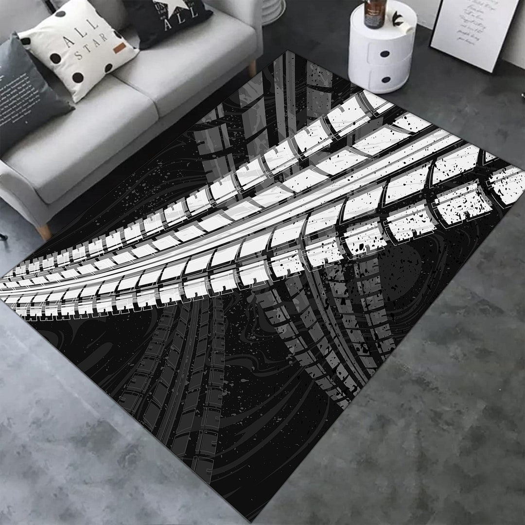 Tire Tracks, Tire Track Rugs, Racing Road, Wheel Decal, Garage Decor ...
