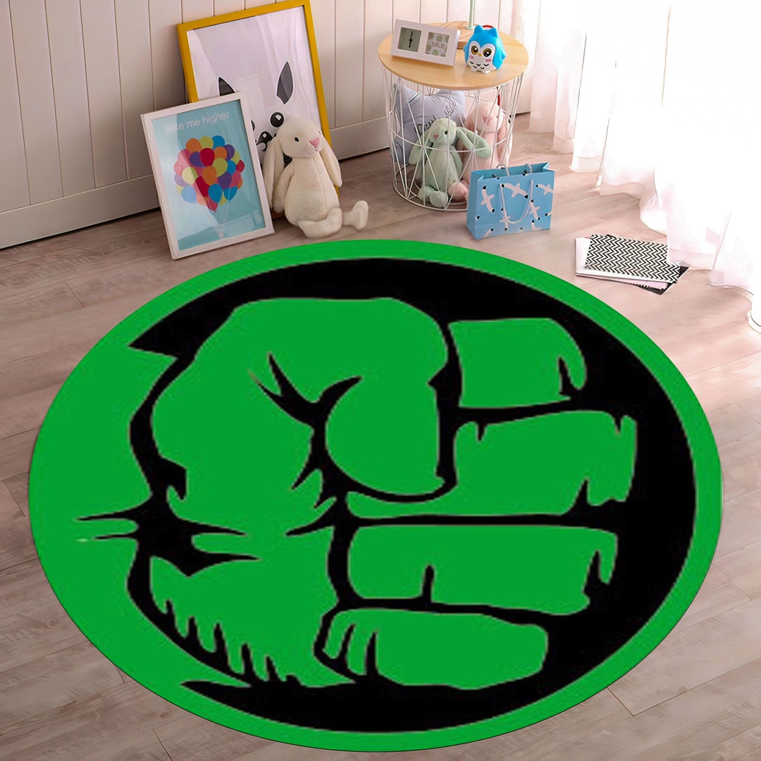 Hulk Rug Round Hulk Rugsuper Hero Rug Green Giant Rug for - Etsy