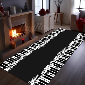 Piano Keys, Piano Rug, Runner Piano Keys Rug, Music Runner Rug, Hallway ...