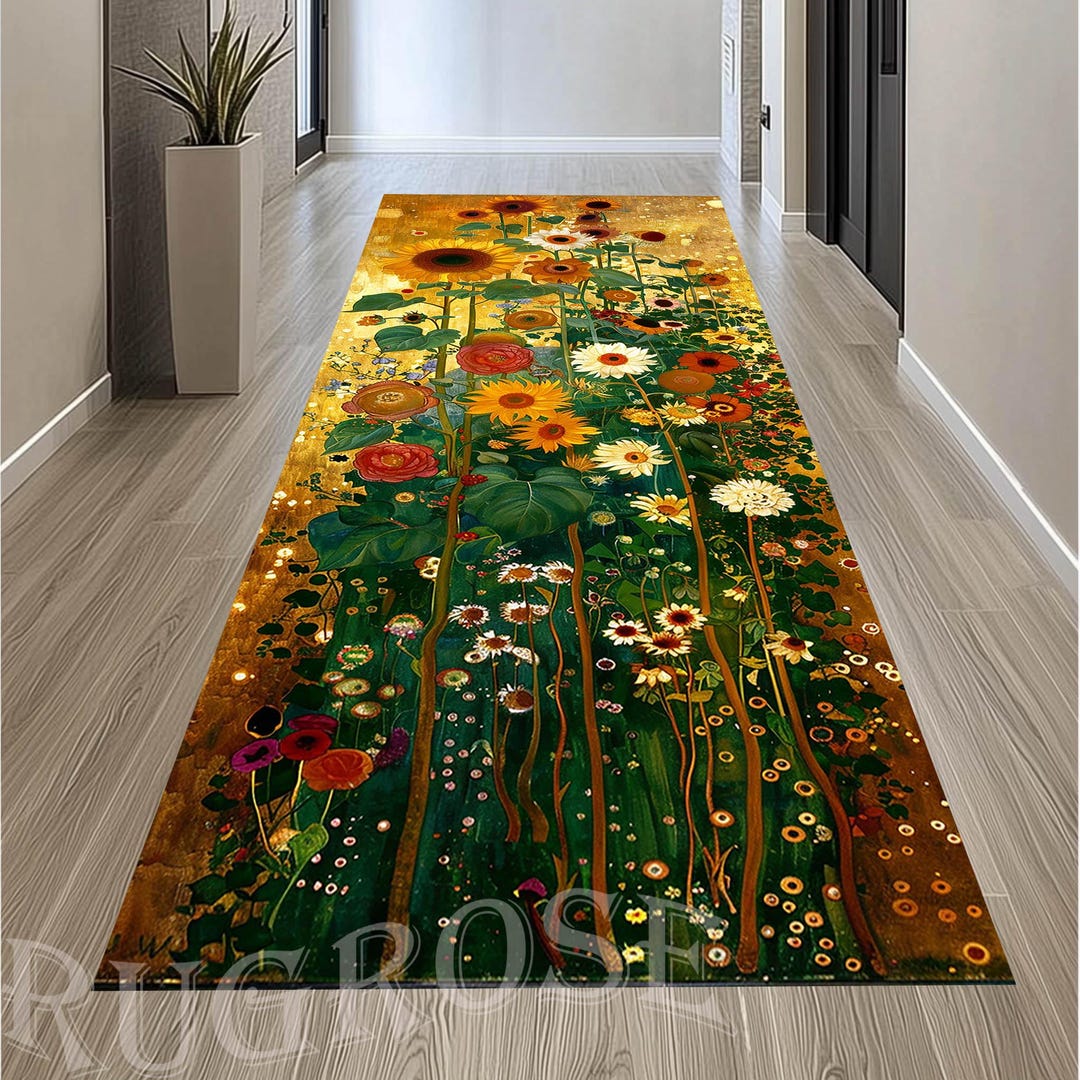 Sunflower Rug,sunflower Pattern Rug, Sunflower Runner Rug, Hallway ...