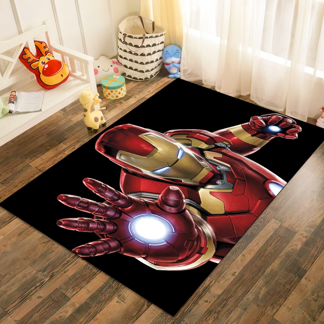 Iron Man Rug, Iron Man, Iron Man Gift, Child Rug ,kids Room Rug, Gift ...