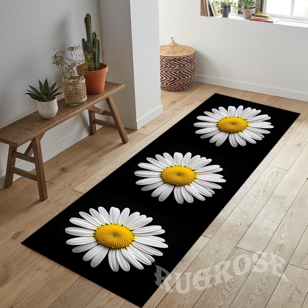 Daisy Rug, Daisy Patterned Rug, Daisy Runner Rug, Hallway Rug, Gift ...