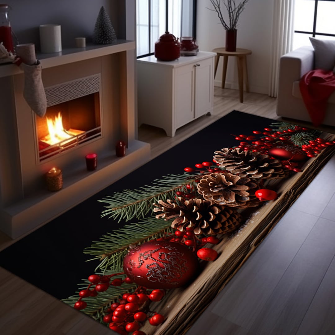 Christmas Runner Rug, Christmas Rug, Christmas Area Rug, Christmas ...