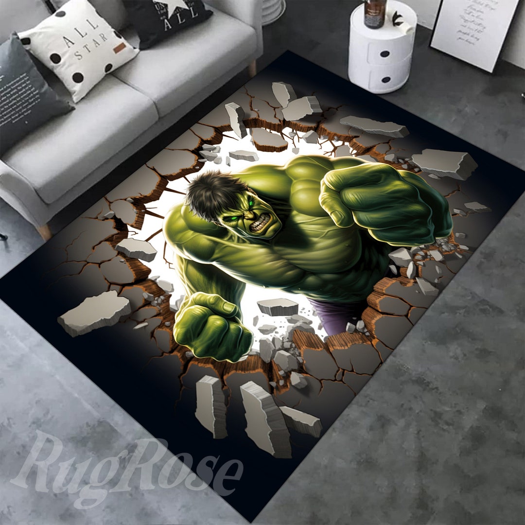 Angry Hulk Rug, Hulk Rug, Superhero Rug, Green Giant Rug, for Living ...
