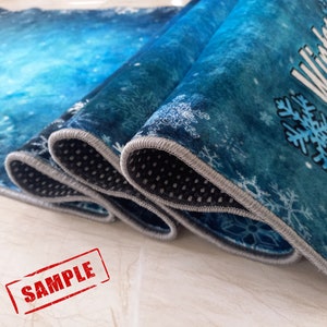 Snowflake Rug, Snowflake Runner Rug, Christmas Runner Rug, White ...