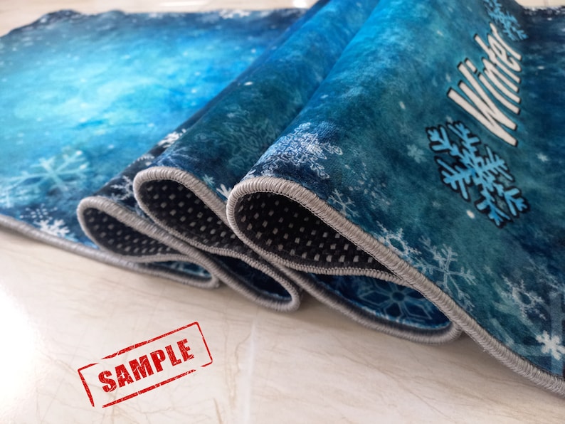 Gold Snowflake Christmas Rug, Non-slip Runner - Etsy