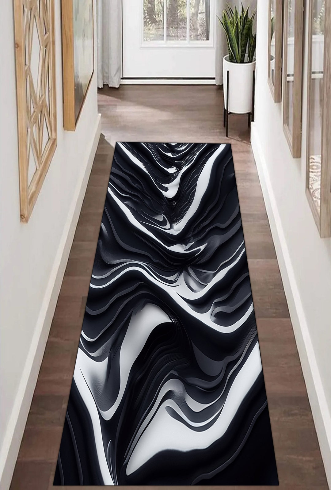Abstract Rug, Modern Runner Rug, Runner Rug, Hallway Rug,long Rug ...