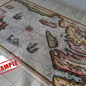 Old Nautical Map, Map Rug, Compass Rug, World Map Rug, Nautical Pattern ...