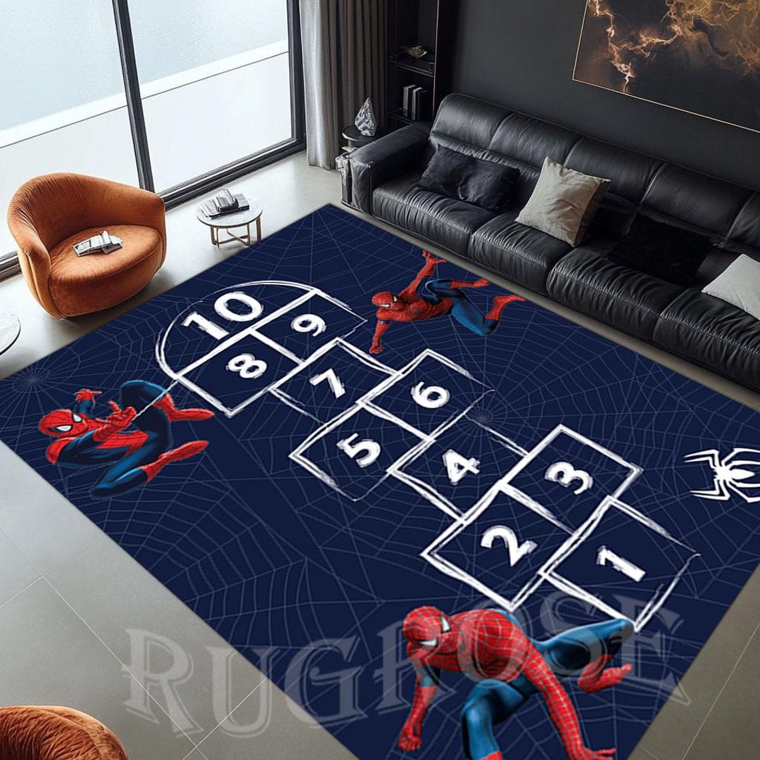 Spiderman Hopscotch Rug, Anti-slip Kids Activity Mat - Etsy