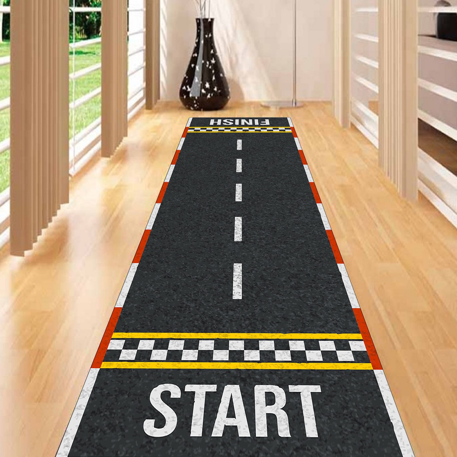Race Track, Race Track Rug,start Line,finish Line,hallway Rug,long ...