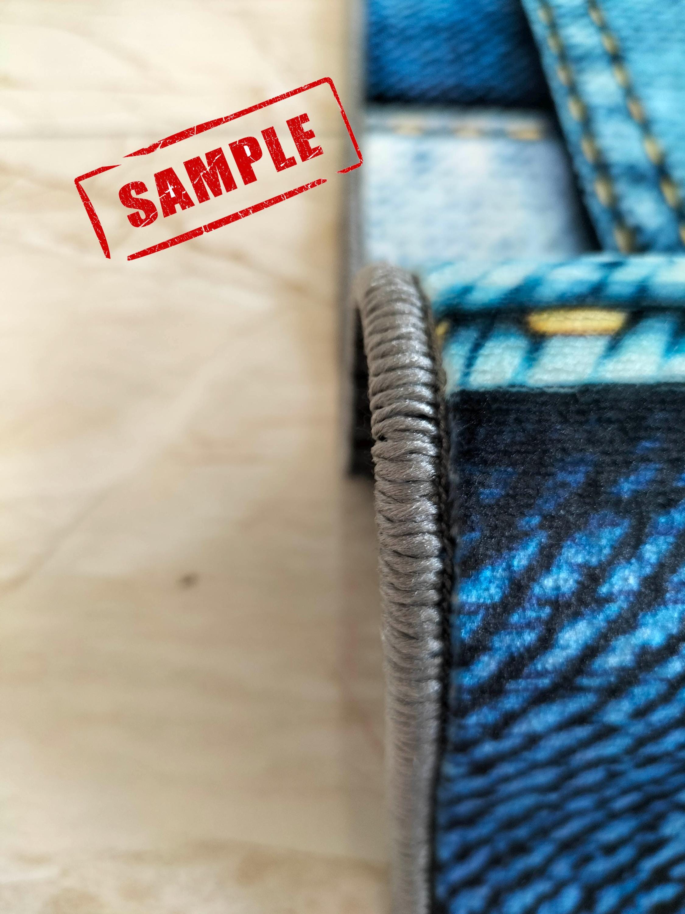 Blue Jean Pattern Area Rug, Modern Patchwork Design - Etsy