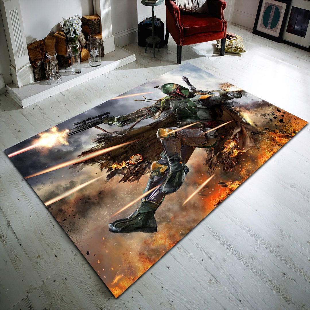 Star Wars Rugs, Starwars, Starwars Patterned Rug, Boba Fett Rug, Kids ...
