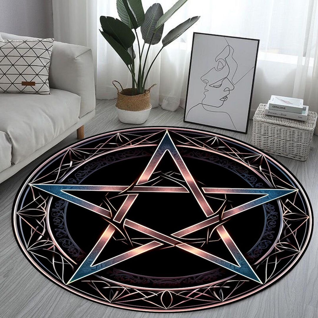 Pentagram Rug,gothic Rug,pentagram Triple Rug,protection Symbol Rug ...