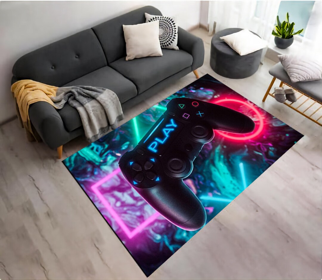 Gamer Rug, Game Room Rug, Gaming Rug, Joysticks Rug, Populer Rug, Gift ...