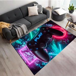 Gamer Rug, Game Room Rug, Gaming Rug, Joysticks Rug, Populer Rug, Gift ...