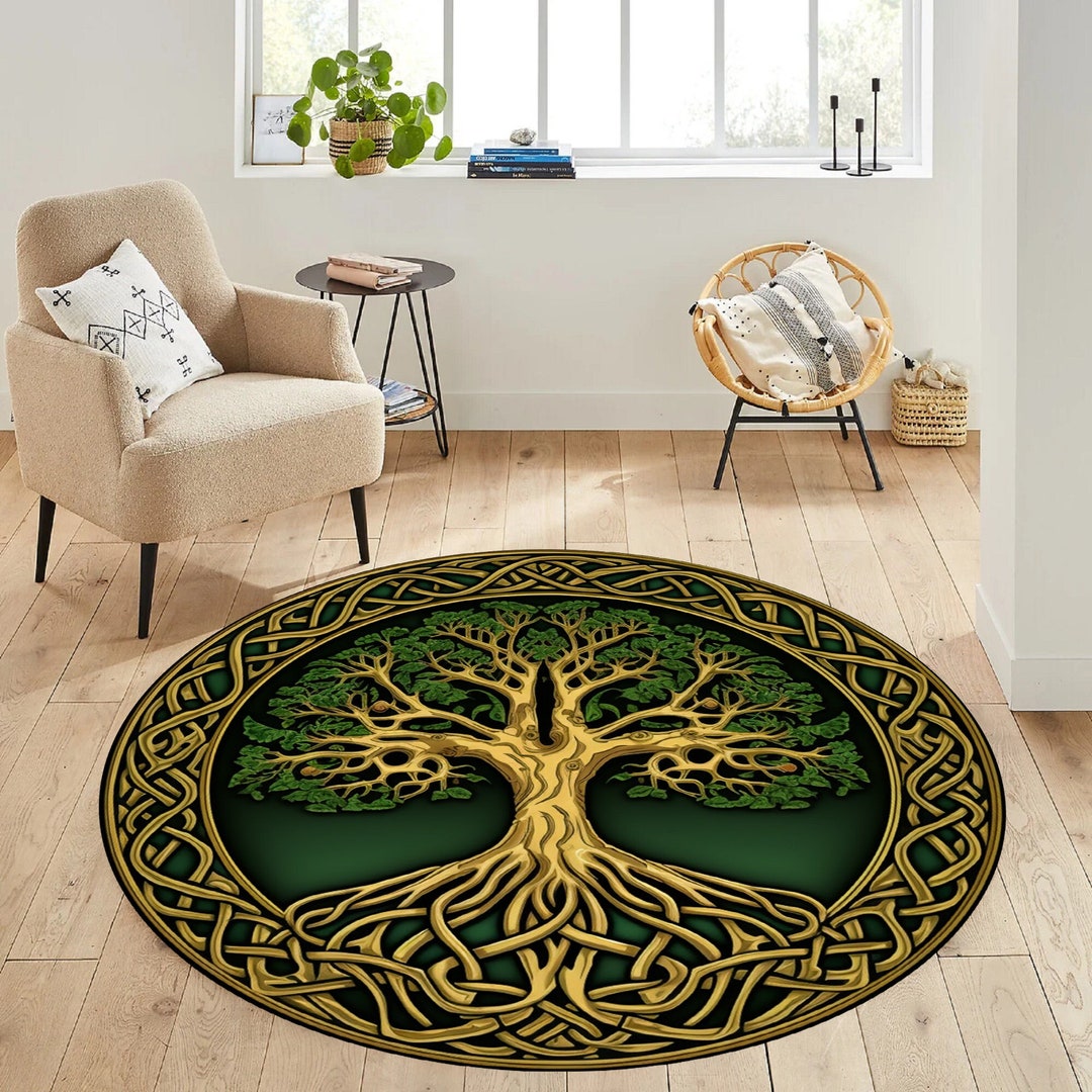 Tree of Life Tree of Life Rug Tree of Life Decor Round - Etsy